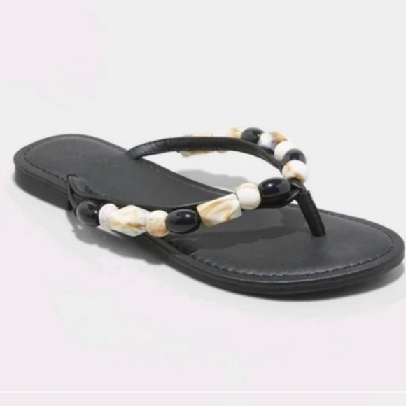 Universal Thread | Shoes | Womans Cindy Beaded Flip Flop Sandals Black ...